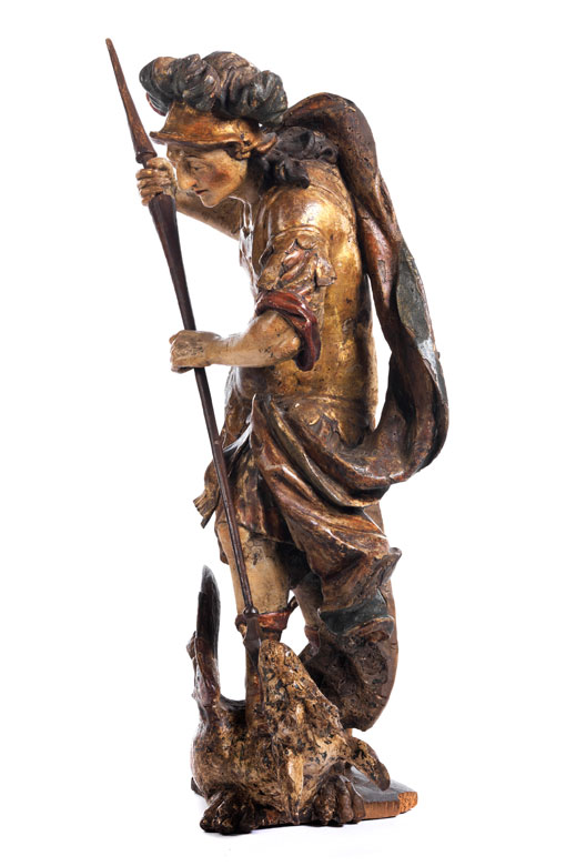 Carved sculpture of Saint George - Hampel Fine Art Auctions