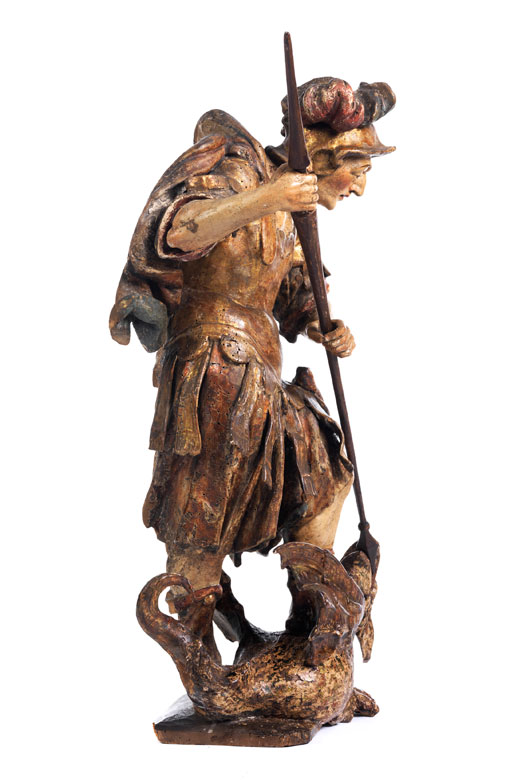 Carved sculpture of Saint George - Hampel Fine Art Auctions