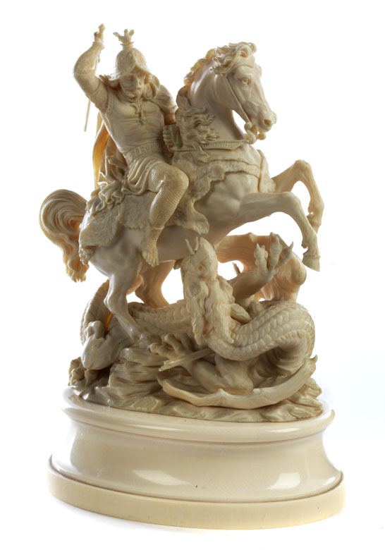 Ivory statuette of Saint George - Hampel Fine Art Auctions