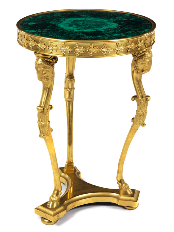 Magnificent guéridon with malachite table top - Hampel Fine Art Auctions