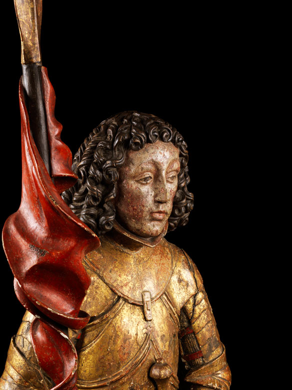 Gotische Schnitzfigur des Heiligen Georg - Hampel Kunstauktionen