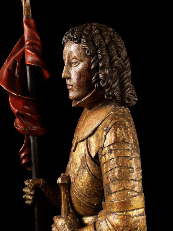 Gotische Schnitzfigur des Heiligen Georg - Hampel Kunstauktionen