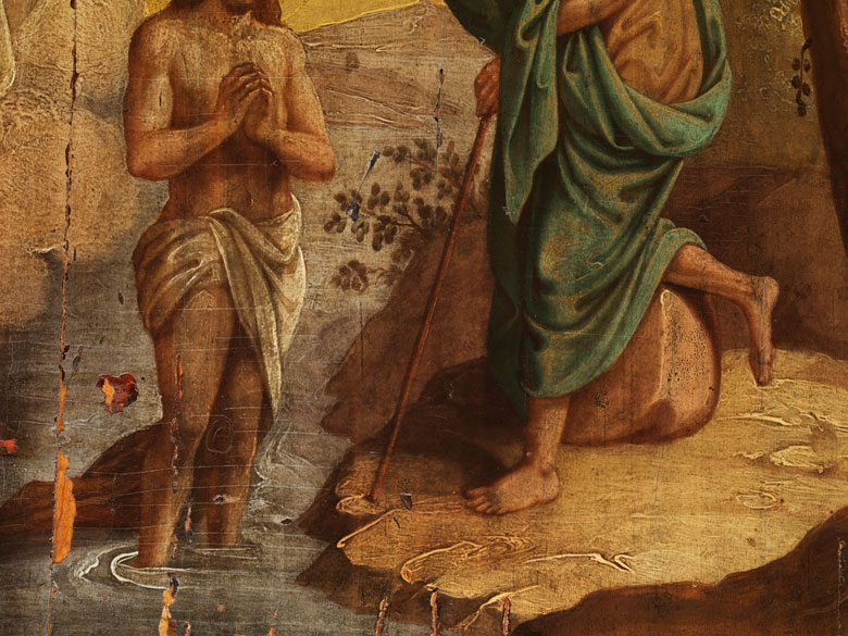 Ikone mit Darstellung der Taufe Christi im Jordan - Hampel Fine Art ...