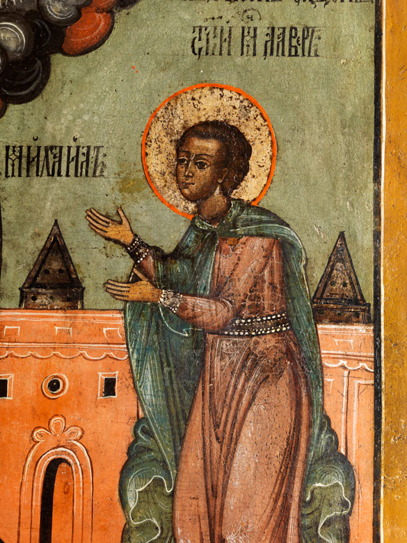 Monumentale Ikone mit Florus und Laurus - Hampel Kunstauktionen