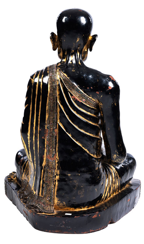Große Sitzfigur eines sitzenden Mönchs - Hampel Fine Art Auctions